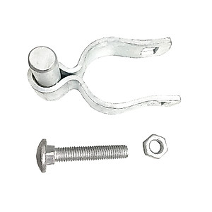 2 Pack Chain Link Fence Gate Post Hinge - Use for Outside Diameter Post/Pipe - Galvanized Chain Link Post Gate Hinge - Nut/Bolt Included (1-5/8 Inch)