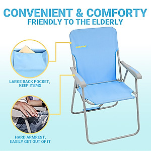 #WEJOY Folding Webbed Lawn Beach Chair,Lightweight Portable Chairs for Outside with Hard Arm