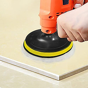 SourceTon 6 Piece Self Adhesive Wool Polishing Disc Kit, Paint Waxing Wool Wheel, Automobile Beauty Waxing Sponge Wheel, with Self Adhesive Suction Cup, Used for Car Polishing and Waxing