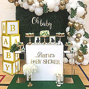 Baby Shower Decorations Gold Large Baby Box Baby Blocks Decorations for Baby Shower Boy Girl 1st Birthday Party Decorations by QIFU