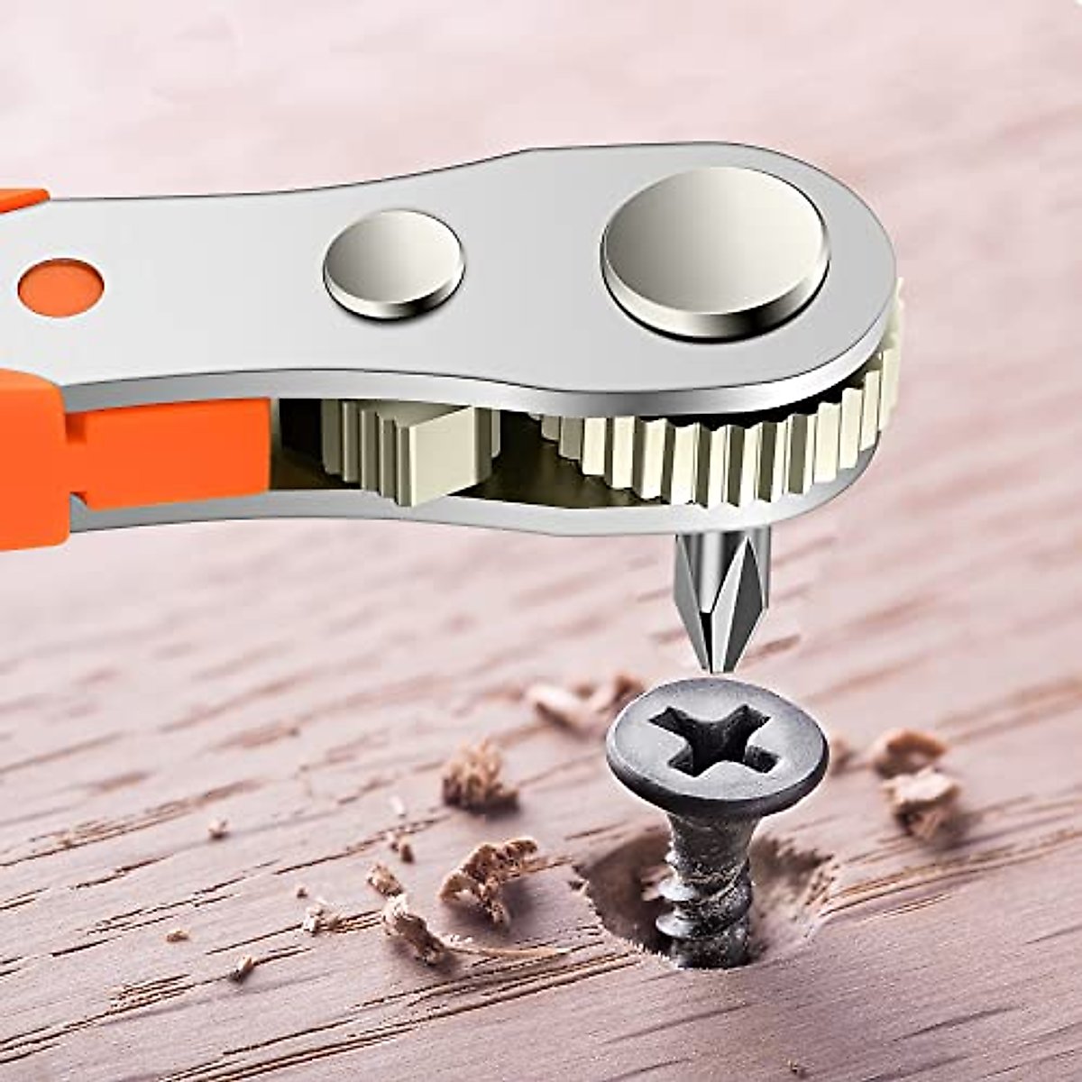 OSDUE Mini Ratchet Wrench,Right Angle Phillips Magnetic Screwdriver for Tight Spaces with 1/4" Drive High Torque Offset Reversible Mini Ratchet Offset Screwdriver for Tight Areas （1 Pc Ratchet Wrench）