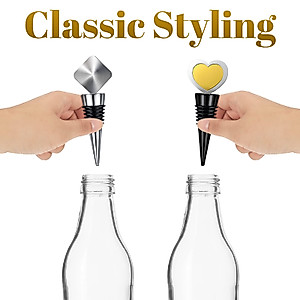 Blank Small Bottle Stopper Stainless Steel Bottle Stopper with Threaded Post Metal Wine Stopper Insert Set Hardware for Wine Party Wood Turning DIY Handmade Project, 8 x 1.25 Thread Size(20 Pieces)