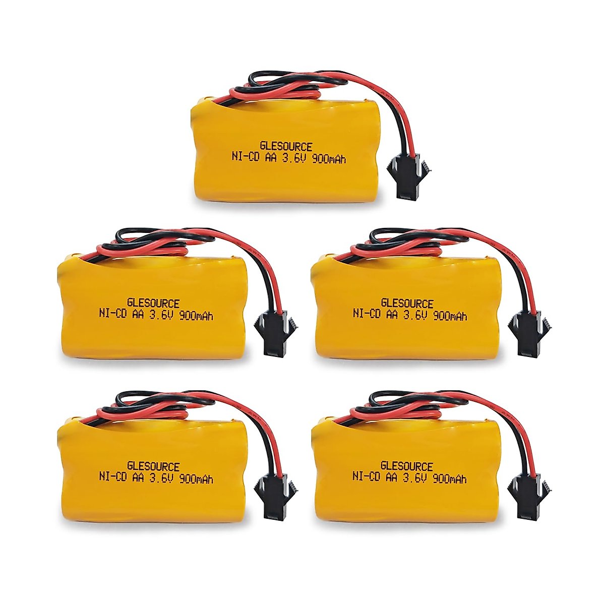 XUNTU 3.6V 900mAh Ni-Cd Exit Sign Emergency Light Battery Compatible for Lithonia ELB-B001 Lithonia EU2 LED Interstate ANIC1566 Unitech 0253799 Exit Light/Fire Exit Sign (5 Pack)