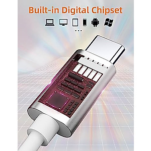 MAS CARNEY USB C Headphones TH6, Built-in Digital Chipset, Microphone, and Remote Control, Compatible with Samsung, Huawei, Oppo, VIVO, Honor, Google Pixel Smartphones, White