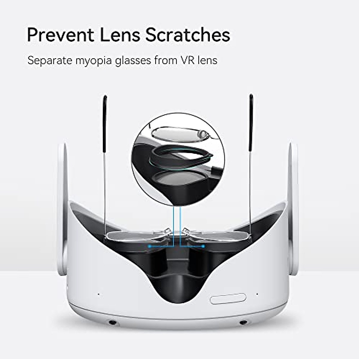 KIWI design Lens Protector Accessories, Glasses Spacer Anti-Scratch Ring Prevent Myopia Glasses from Scratching Compatible with Quest 2 Accessories/Quest/Rift S (Black)