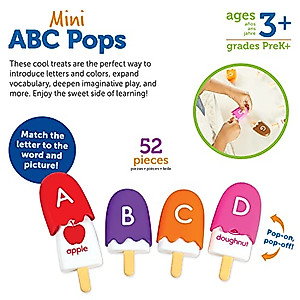 Learning Resources Mini ABC Pops, 52 Pieces, Ages 3+, Alphabet Recognition, Fine Motor Skills Toys, Toddler Learning Toys, Montessori Toys for Kids