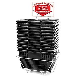 Only Hangers Set of 12 Black Shopping Basket Set