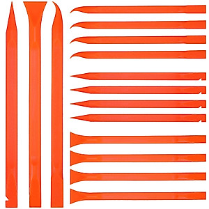 18 Pieces Non-Scratch Plastic Scraper Tool Carbon Fiber Plastic Scraper Multi-Purpose Scraper Pen-Shaped Scraper Cleaning Scraper Tool for Cleaning Small and Narrow Space (Orange)