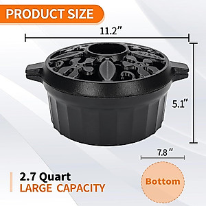 STBoo Wood Stove Steamer: Cast Iron Fireplace Humidifier | Indoor Pot for Home Heating | Round Bowl Fire Place Stove Covers Accessories Decorative | Matte Finish & Rust Resistan & 2.7 Quart, Red