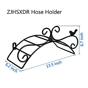 ZJHSXDR Hose Holder, Heavy Duty Metal Hose Hanger Wall Mount, Hook for Garden Hose/Expandable Hose/Hose Reel/Water Hose (Black)