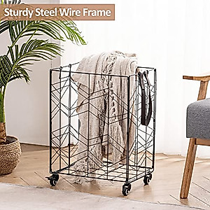 Fiona's magic Laundry Cart with Wheels, Rolling Hamper with Handles, Laundry Basket with Heavy duty Rolling Lockable Wheels