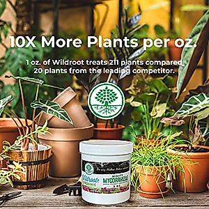 Wildroot Organic Mycorrhizae 16 Species Mycorrhizal Inoculant Drought Proof’s Plants &Trees, Saves Water & Precious Fertilizer, Root Stimulator Explodes Root Growth (1oz - 211 Plants)