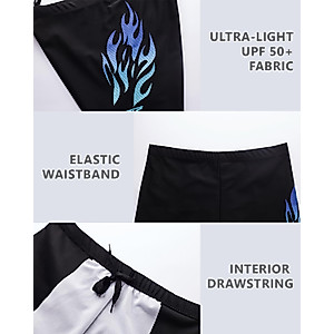 KANAV Men's Athletic Square Leg Swimsuit Jammers Durable Compression Swim Briefs Training Bathing Swimming Shorts Black/Blue