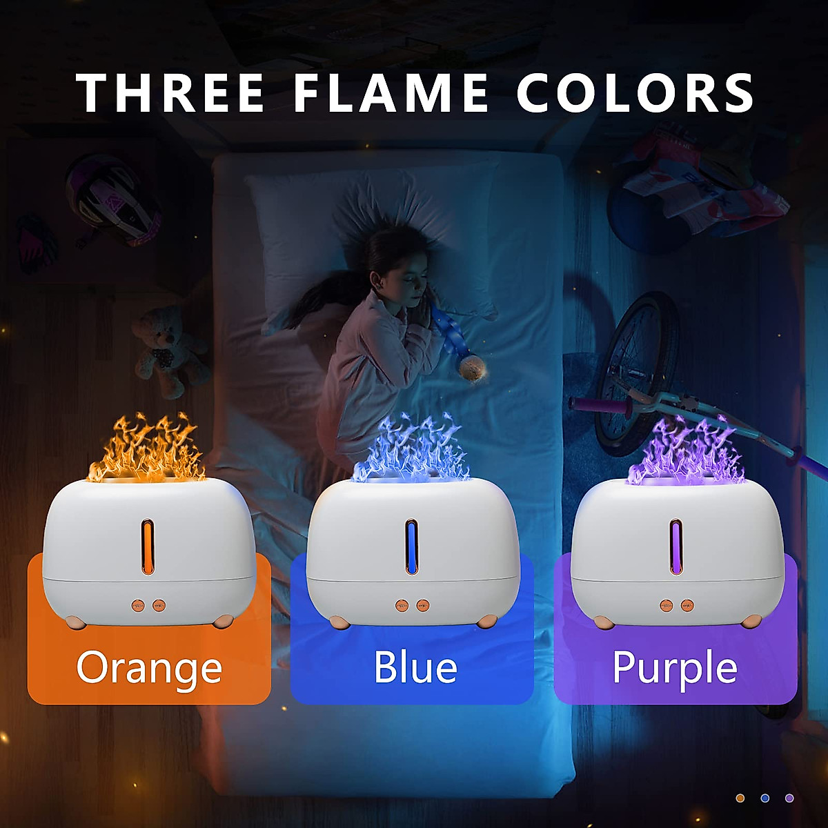 Wokuya Cute Desktop Humidifier, Cool Mist Humidifiers for Bedroom,Multi Color Lights, Ultra Quiet Operation, Auto Shut-Off, Desk Mini Air Humidifiers for Home Office(Cat, Purple)