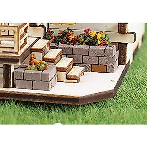 Young Modeler Desktop Wooden Model Kit Log House Cafe