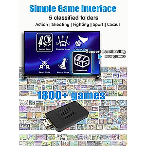 Fadist Retro Game Console, Built in 1800+ Classic Games, 4K HD Output Video Game Console, with 2 Classic Controller, Plug and Play Games Console, Ideal Gift for Kids, Adult, Friend, Lover