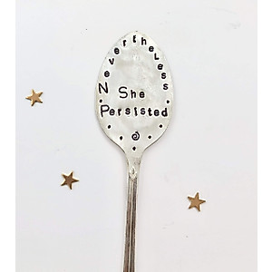Nevertheless She Persisted GARDEN MARKER stamped spoon for flower pots, herbs and plants