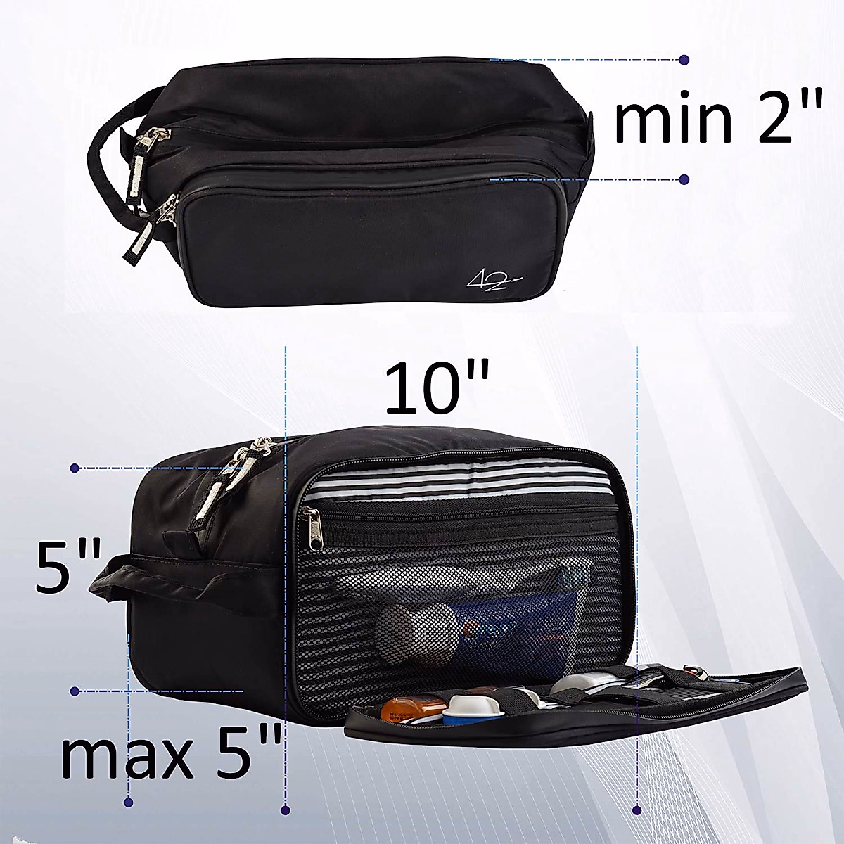 Toiletry Bag Dopp Kit for Men - Nylon Travel Toiletry Bag Waterproof Shower Cosmetic Organizer for Women Men - Travel Kit Shaving Bag for Men