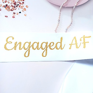 Magnusson's Garden Engaged AF Sash, I Said Yes Couple Wedding Party, Bridal Shower, Bachelor, Bachelorette, Engagement Party Accessory, Engagement Gift for Women, Bride, Groom-to-Be, Future Mr and Mrs