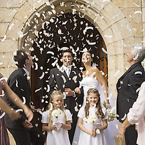 White Confetti Poppers,Rice Paper For Wedding,Biodegradable Confetti Cannon,6Pack Biodegradable Confetti Party Shooters Air Power, Party Party For Lawns Wedding,Birthday,Outdoor Celebrations