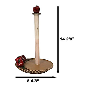 Ebros Gift Fresh Wipes Crisp Red Apples Harvest Basket Paper Towel Holder Figurine Dispenser for Rustic Country Kitchen Decor Old Fashioned Table Decorations