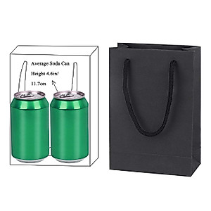 driew Gift Bags Black 50 Pack, Black Paper Gift Bags with Cotton Handle 5x2x7.5 inches Party Gift Bags