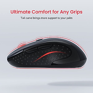 Wireless Mouse - Computer Mouse Ergonomic 2.4G USB, 5 Adjustable DPI Page Down/Up Buttons Laptop Mouse for Desktop PC MacBook