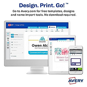 Avery 5146 Name Badge Labels, 2-11/32-Inch x3-3/8-Inch , 100/PK, Gold Border