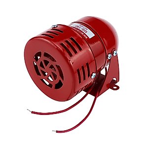 Sydien Motor Siren Red 1Pc AC 110V 114dB Industry Electric Motor Alarm Driven Siren, Horn Sound Buzzer Alarm Bell for Home, Industries, Stores and Security Alarm System