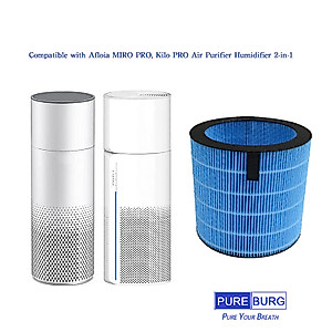 PUREBURG Humidifier Filters Compatible with Afloia MIRO PRO, Kilo PRO Air Purifier Humidifier 2-in-1,2-Pack