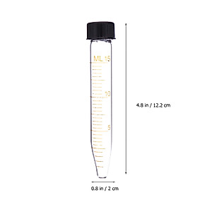 ULTECHNOVO 10pcs Conical Centrifuge Tubes 15ml Glass Test Tubes with Screw Cap for Laboratory Non - pyrogenic DNase/RNase - Free Human DNA - Free