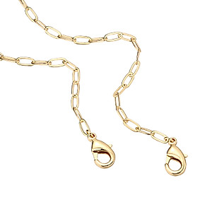 PAVOI 14K Gold Plated Paperclip Chain Necklace | Adjustable Necklaces for Women (S, Gold Plated)