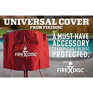 FIREDISC Universal Cover | Protector for Propane Cooker | Heavy Duty Waterproof Cover for Outdoor Cooker | Cover for Grill | Weatherproof Gas Grill Cover | 11.97 x 10.67 x 2.56 inches | Red