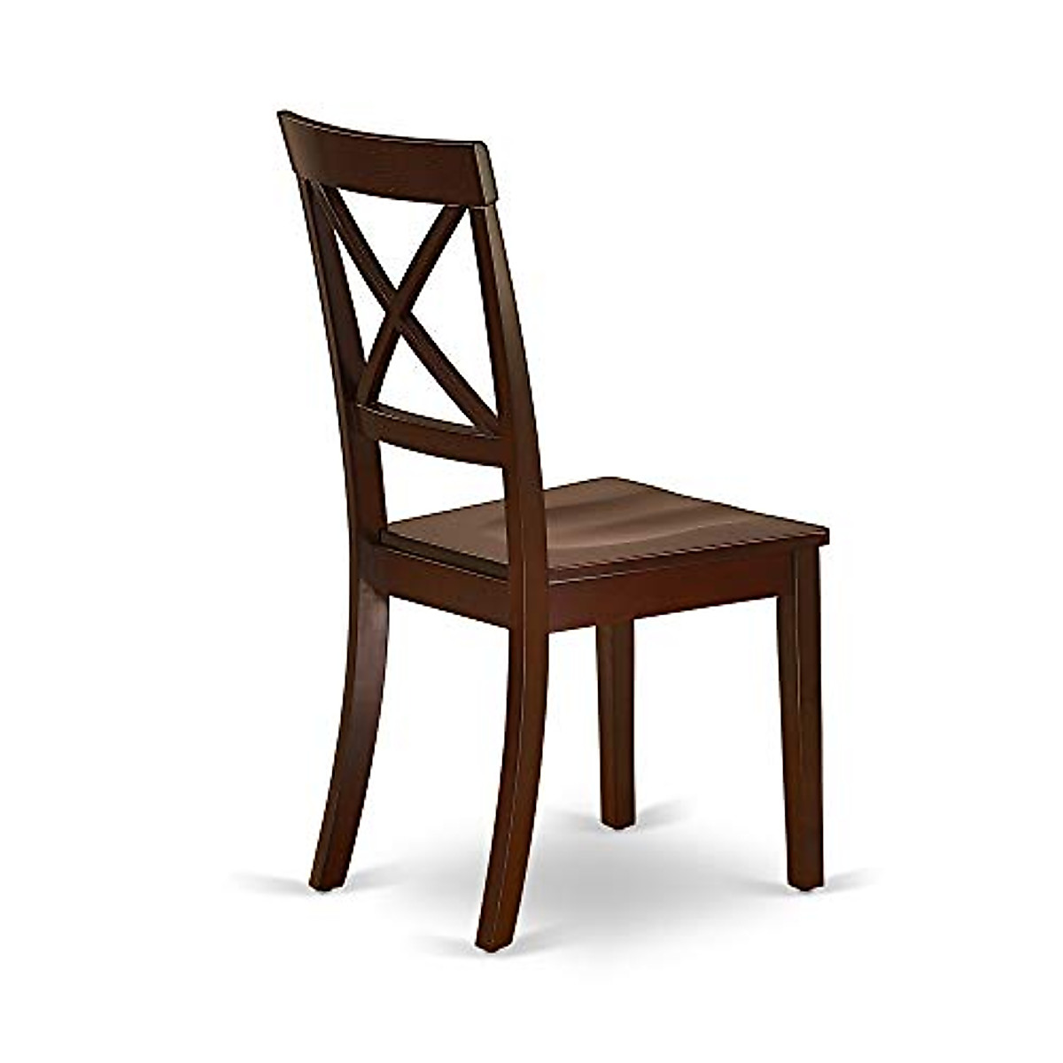 East West Furniture PSBO5-MAH-W 5Pc Dinette Set Includes a Rectangle 48/60 Inch Dinner Table with Butterfly Leaf and 4 Wood Seat Kitchen Chairs, Mahogany Finish