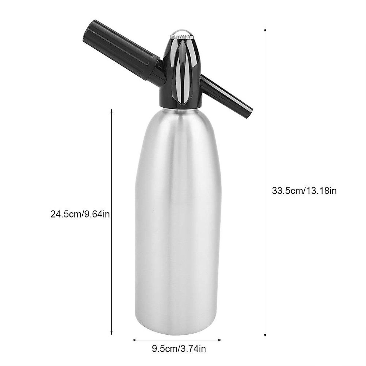ANKROYU 1L Fashionable Attractive Soda Siphon with Pressure Regulator, Portable Alloy Soda Water Bottle Cup, Soda Maker Machine Sparkling Water Maker for Juice Drinks Cocktail(Silver)