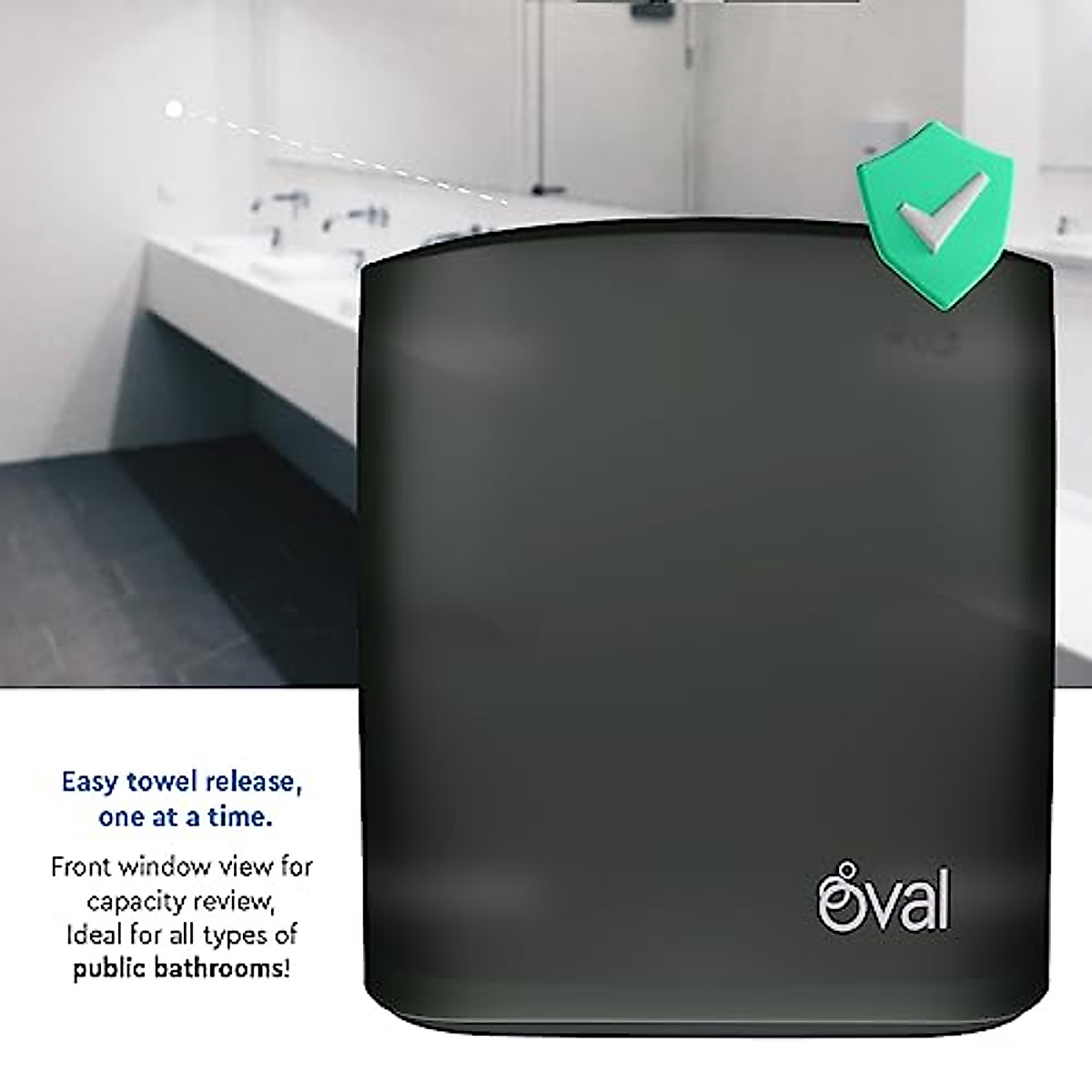 OVAL - Multifold Paper Towel Dispensers | Wall Mount Paper Towel Holder Large Capacity Storage 400 Paper Towels | Durable ABS for High-Traffic Areas | Commercial Wall Mounted Paper Towel Holder