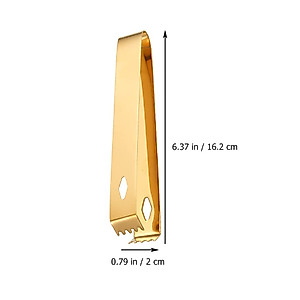 SOLUSTRE 2Pcs Gold Ice Tongs Stainless Steel Ice Bucket Tongs Small Serving Tongs Buffet Clip Ice Scooper for Appetizers Desserts Coffee Tea Party Bar