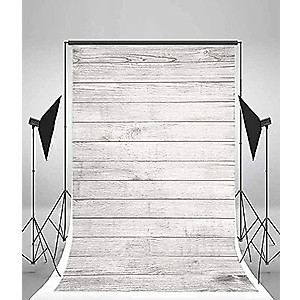 LFEEY 5x7ft White Wood Backdrops for Photography White Wood Floor Wooden Fence Panels Birthday Cake Smash Backdrop Boy Girl Newborn Baby Shower Portrait Photography Backgrounds Photo Studio Props