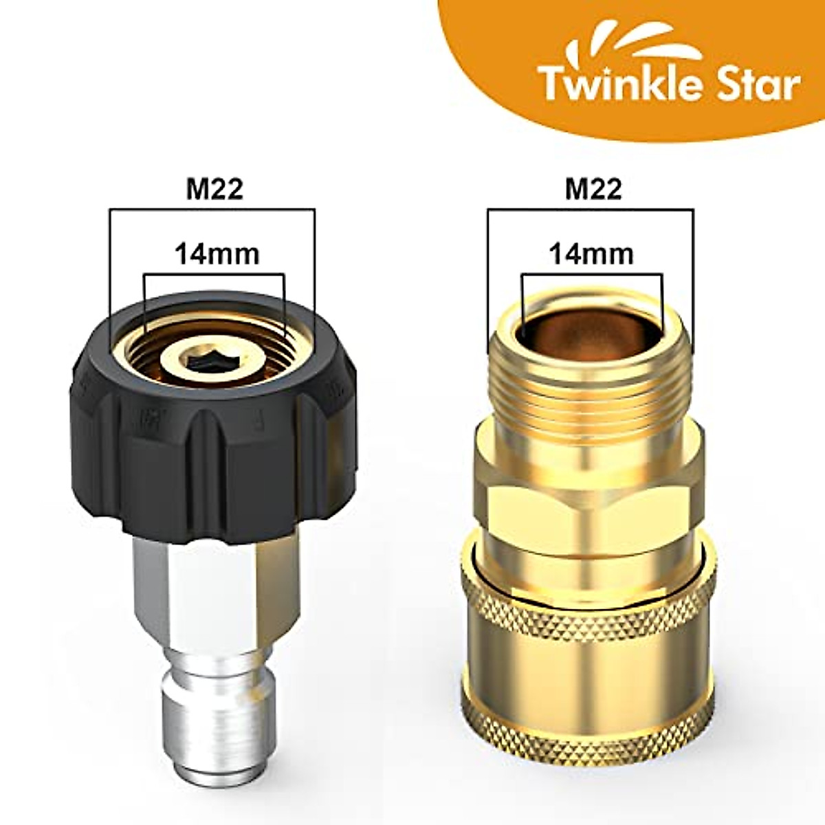 Twinkle Star Pressure Washer Adapter Set Quick Connect Kit, TWIS291