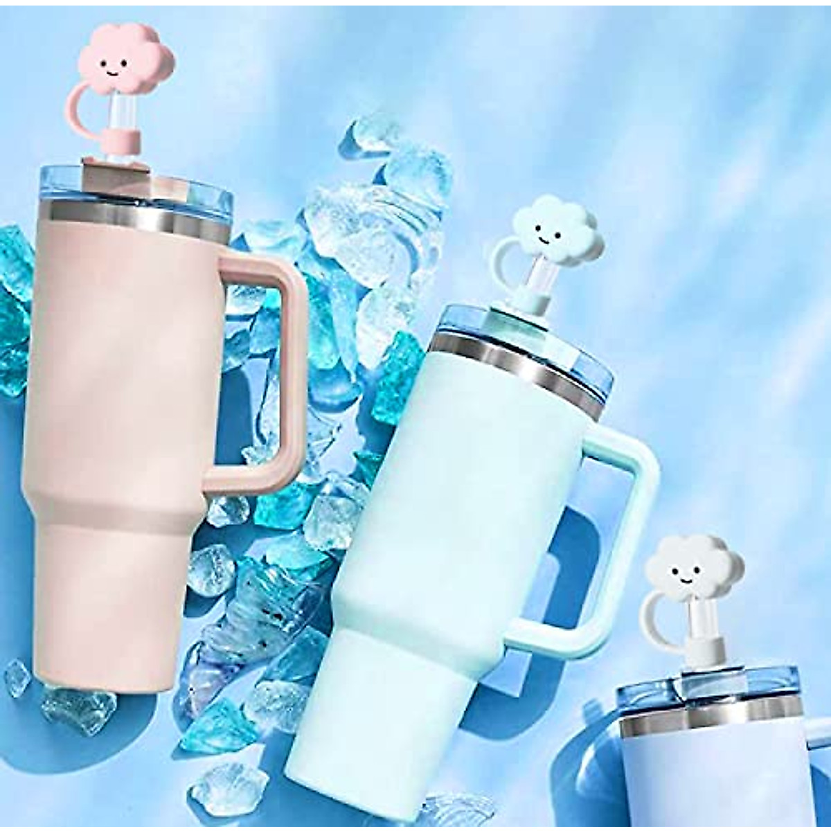 GLBEAR Straw Cover for Stanley Cup,6Pcs Cloud Straw Covers Compatible with Stanley 30&40 Oz Tumbler with Handle,Silicone Straw Topper for Stanley Cups (Straw Covers Cap 6 PCS)