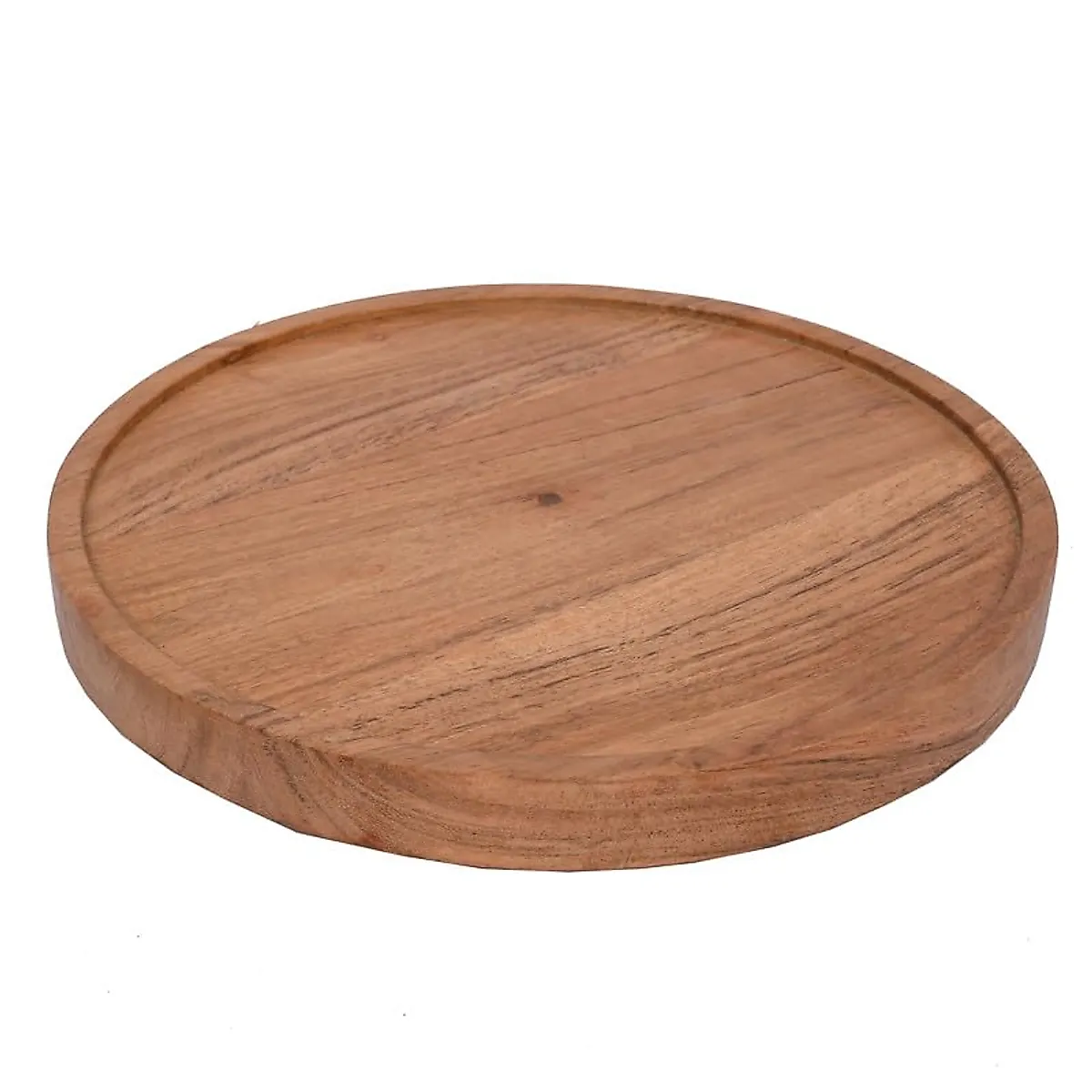 EDHAS Round Acacia Wood Cake Stand,Cake Display Server Tray for Kitchen,Birthday Parties,Weddings,Baking Gifts (12" x 12" x 1.75")