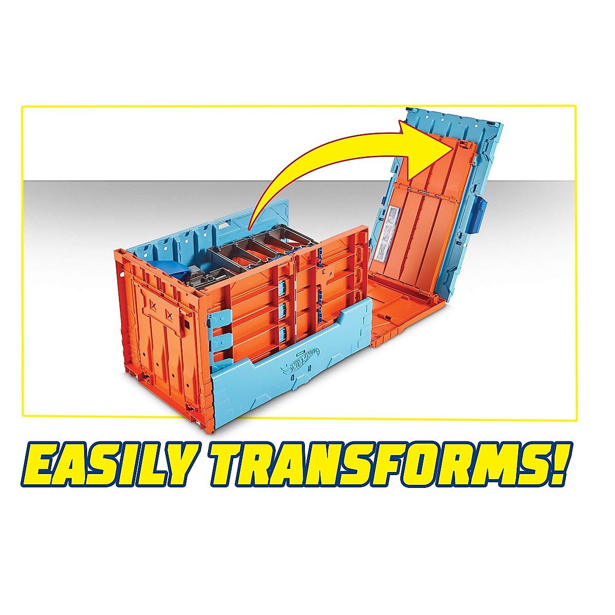 Hot Wheels Race Crate with 3 Stunts in 1 Set Portable Storage Ages 6 to 10