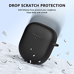 Case for Bose QuietComfort Earbuds II (2022),Bose Quietcomfort Earbuds ii Silicone Case Cover Cleaner Kit and Keychain Accessories(Black)