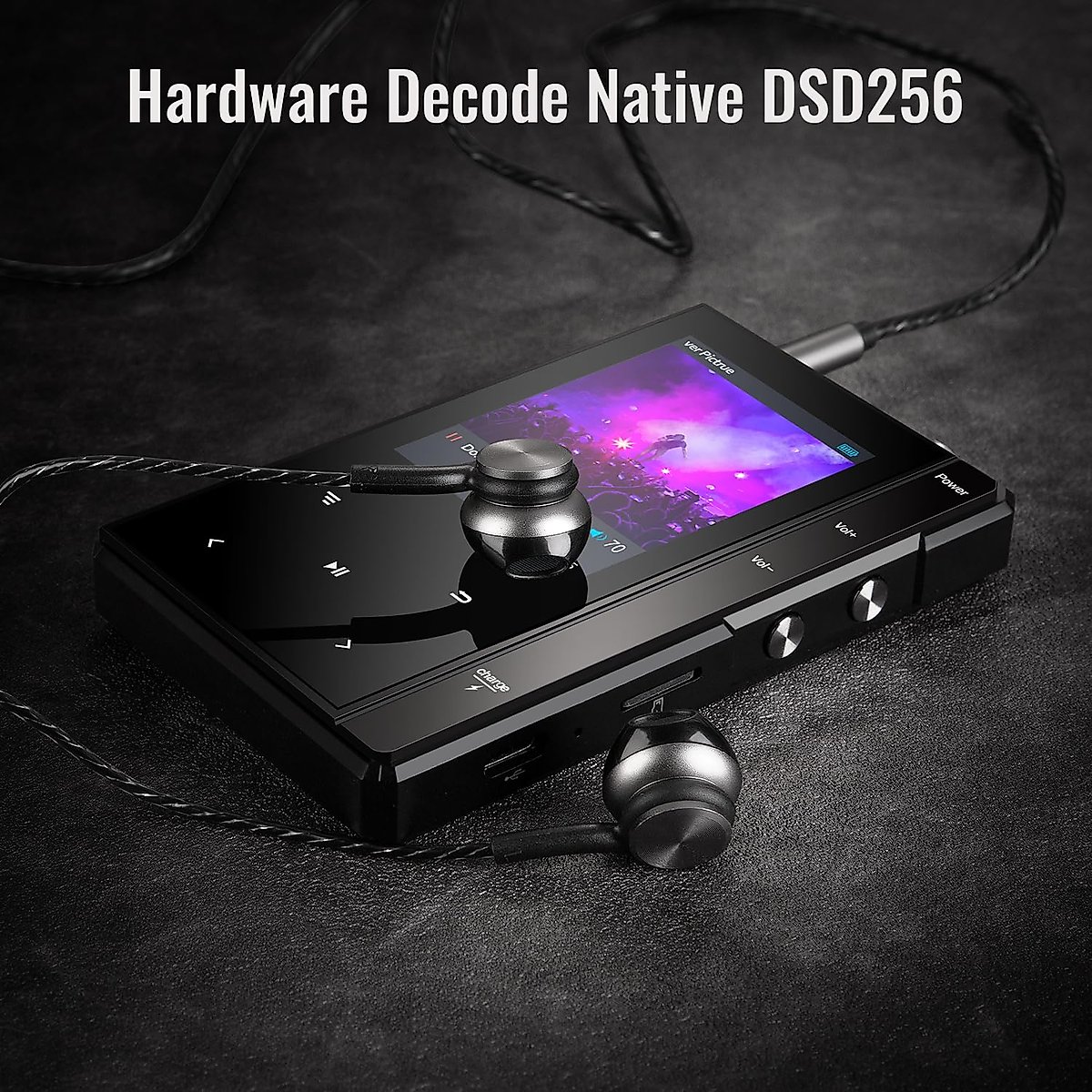 DSD256 HiFi MP3 Player with Bluetooth, Hardware Decode Native DSD64/128/256, Lossless High Resolution Digital Audio Music Player, with 64GB Memory Card Support Up to 512GB