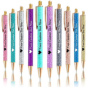 Personalized Ballpoint Pens with Stylus Custom Imprint Glitter Ballpoint Pen with Name Customized Ballpoint Pens Gift for Teacher Men Women