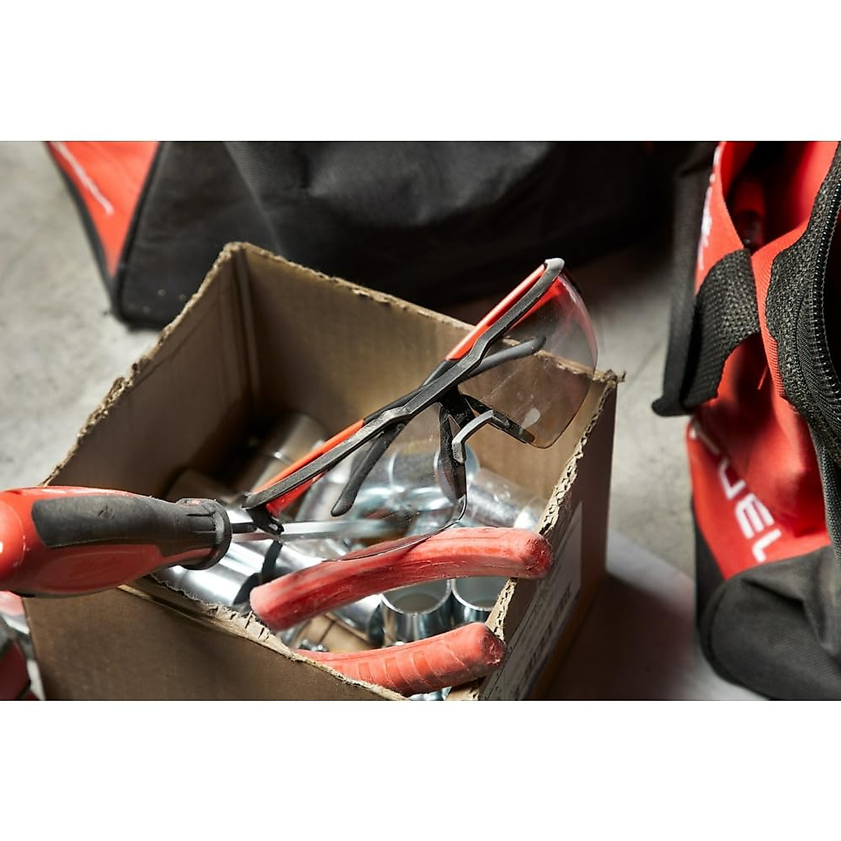 Milwaukee Anti-Scratch Safety Glasses Gray Lens Black/Red Frame - Case Of: 1