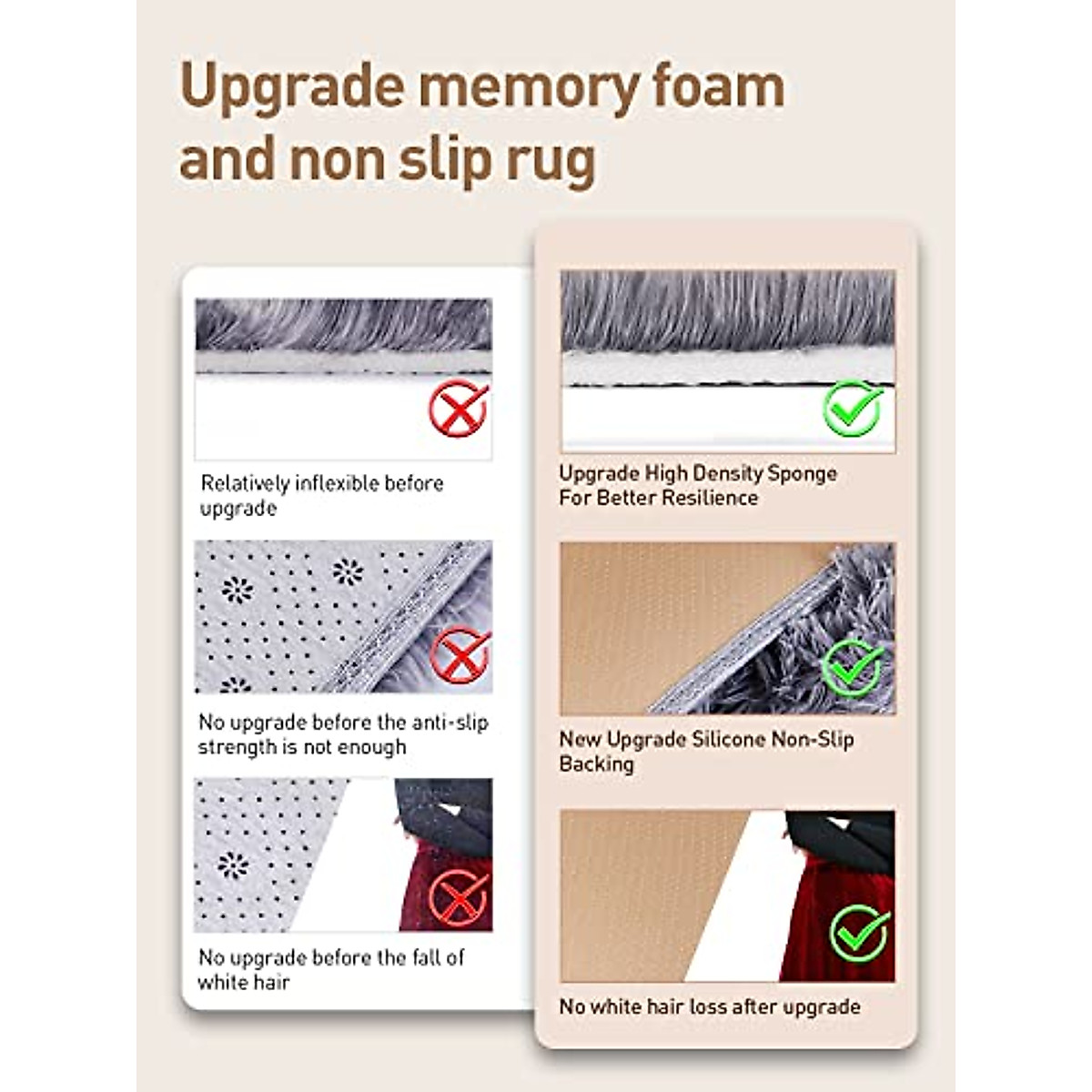 Medeunk 8x10 Area Rugs Solid Grey Super Soft Fluffy Upgrade Sponge Non-Slip No Shedding for Living Room Bedroom Girls/Boys Room Dorm Playroom Lounge Home Decor
