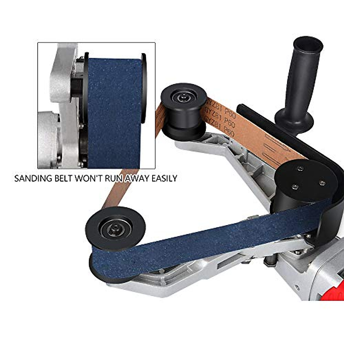 SPTA 110V 800W Professional Stainless Steel Pipe Tube Polisher Sander with Alumina Oxide Sanding Belt, Silicon Carbide Wheel, Pole Burnishing Polisher Machine
