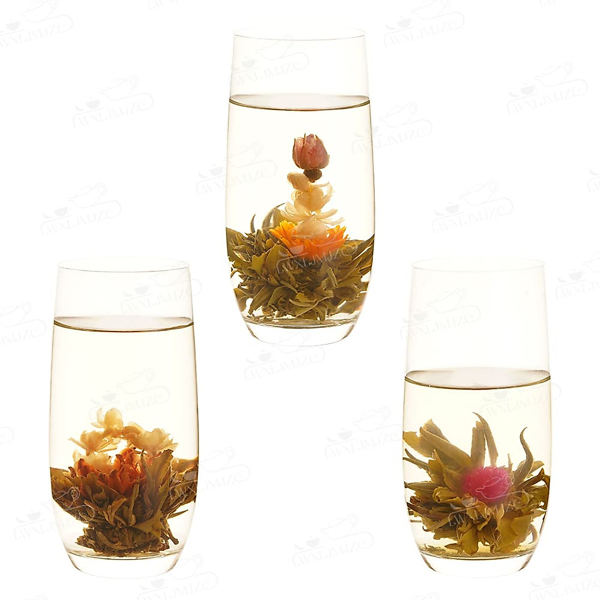 LWXLJMJZC－12pcs Individually Wrapped Blooming Tea，Jasmine Flowering Tea, Green Tea with Flowers－Gifts For Tea Lovers (12 Different Flavors)