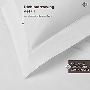 BIOWEAVES 100% Organic Cotton Percale Duvet Cover King Size Set – Crisp, Soft & Naturally Cooling Weave, 300 Thread Count GOTS Certified King Duvet Cover & 2 Pillow Shams – 106x92 inches, Ivory